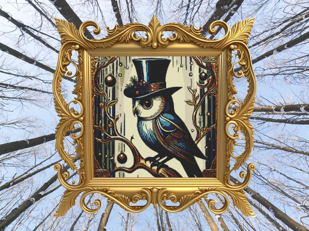 Christmas Owl Cross Stitch Pattern - Festive DIY Embroidery - Instant ...