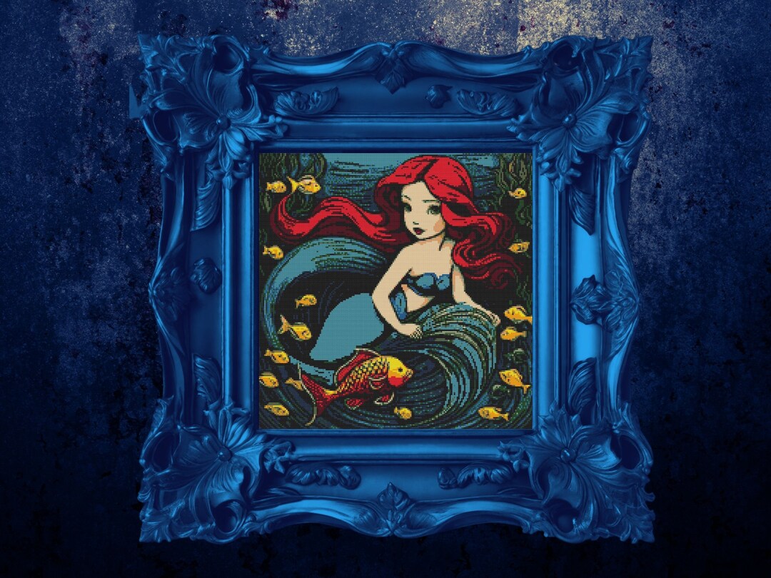 Ariel's Ocean Embrace Cross Stitch Pattern DIY Little Mermaid ...
