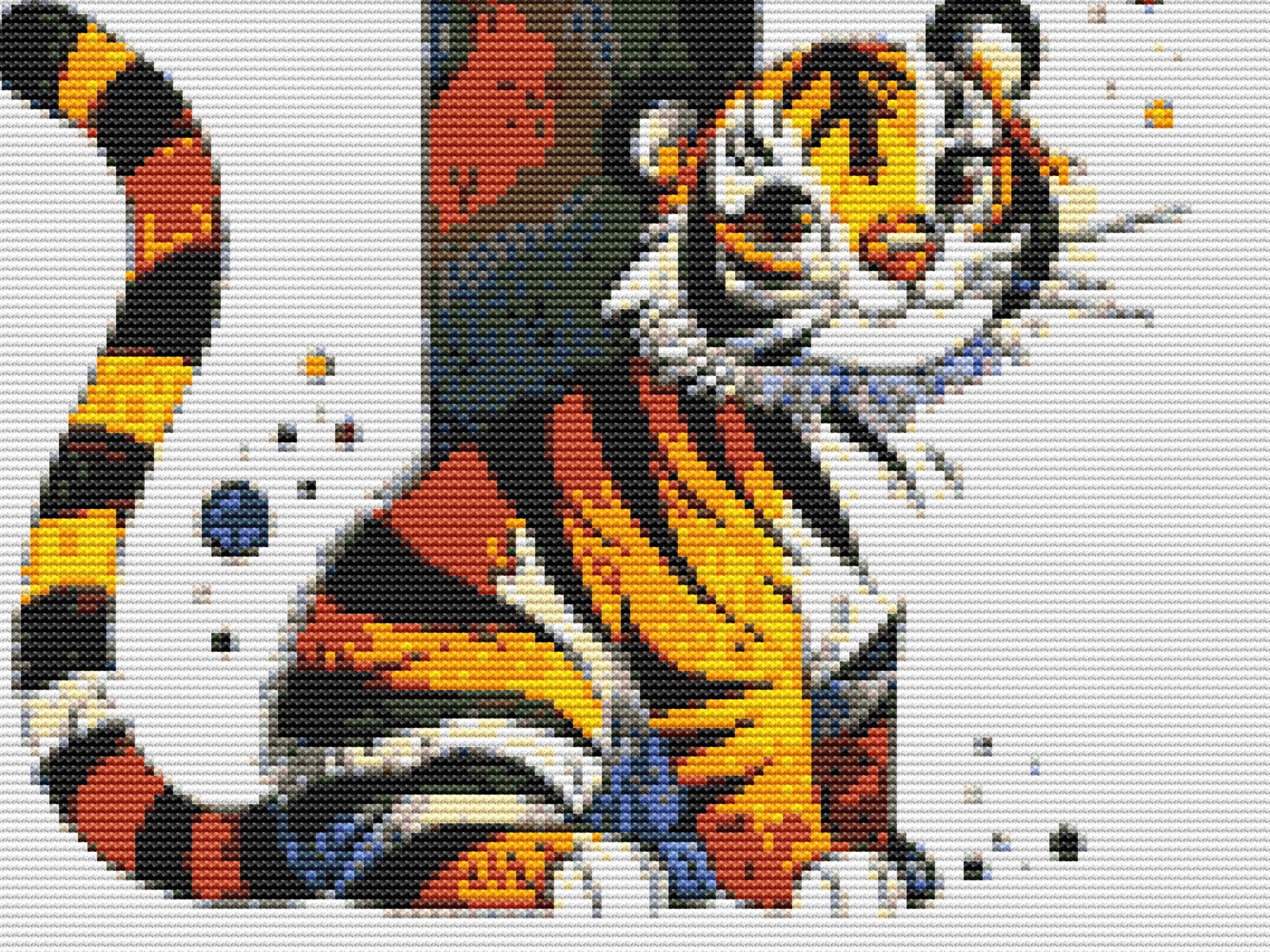 Tiger Alphabet Cross Stitch Pattern PDF | ASL Sign Language Letter T ...