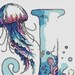 Jellyfish Alphabet Cross Stitch Pattern PDF | ASL Sign Language Letter ...