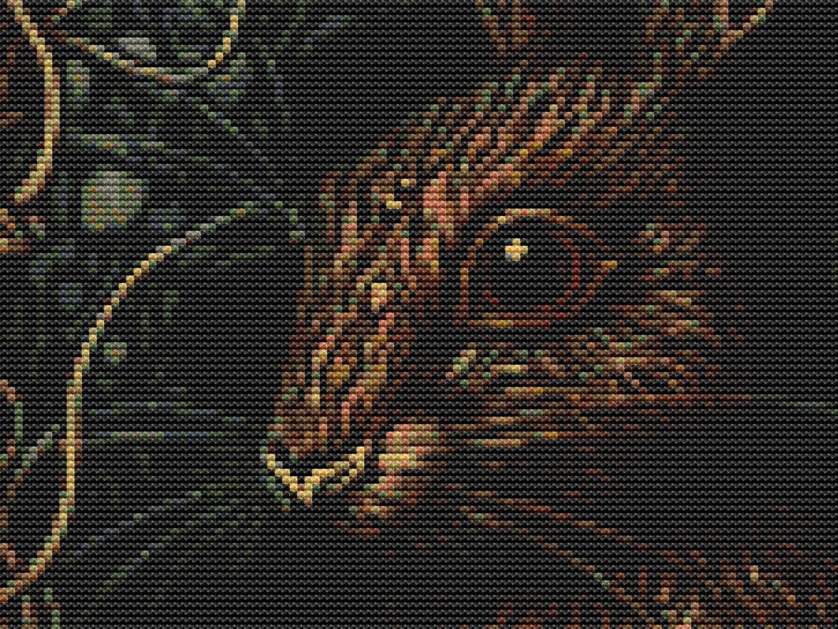 Rabbit Cross Stitch Pattern Forest Framed Design Beginner Friendly ...