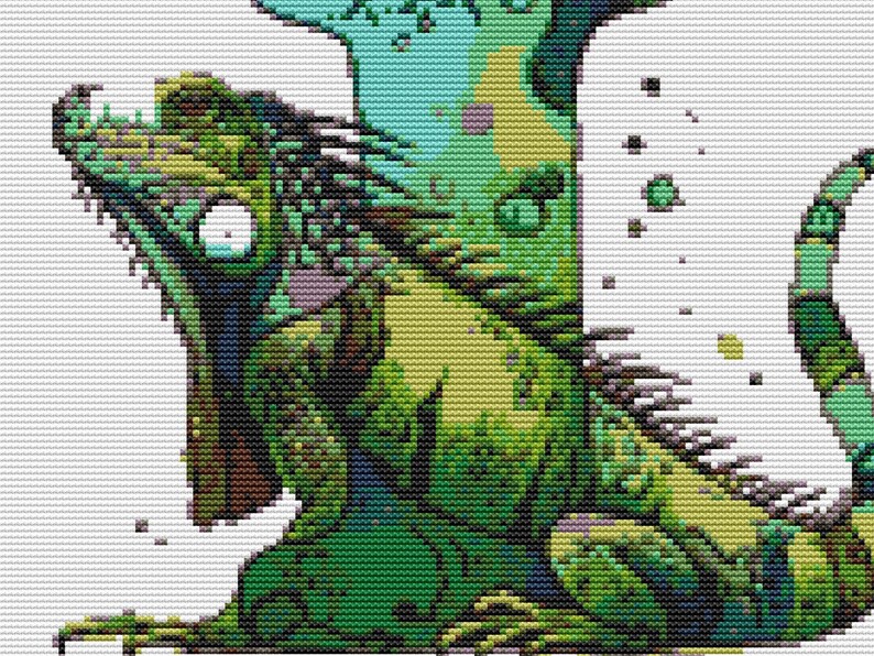 Iguana Alphabet Cross Stitch Pattern PDF | ASL Sign Language Letter I ...