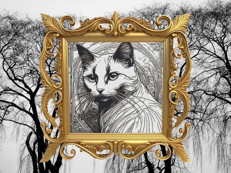 Elegant Birman Cat Cross Stitch Pattern - Pet Portrait (PDF File) - Etsy