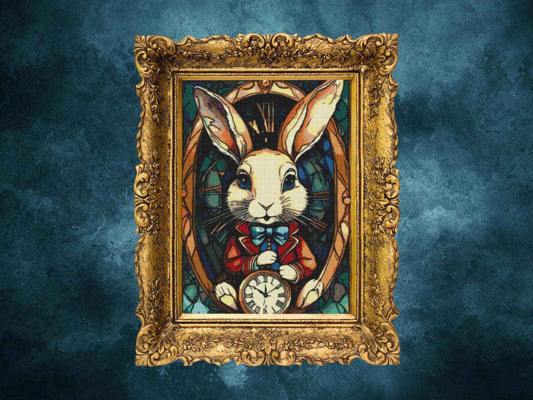 White Rabbit Cross Stitch Pattern, Alice in Wonderland Themed ...