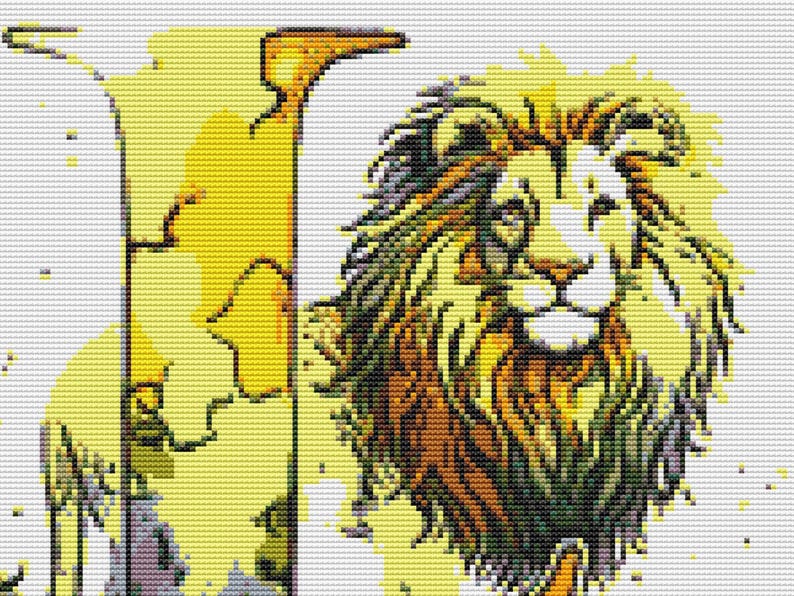 Lion Alphabet Cross Stitch Pattern PDF | ASL Sign Language Letter L ...