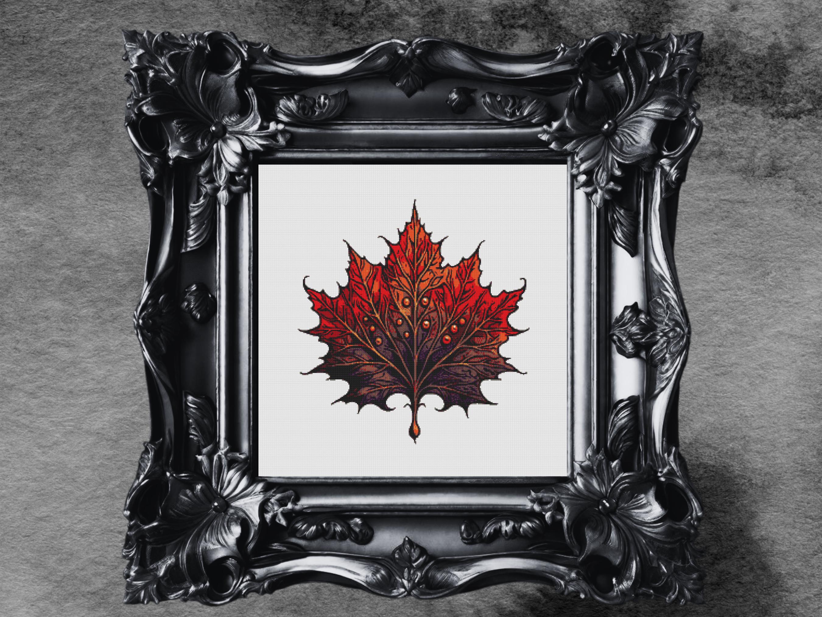 Autumn Maple Leaf Cross Stitch Pattern – Intricate Fall Leaf Design PDF ...