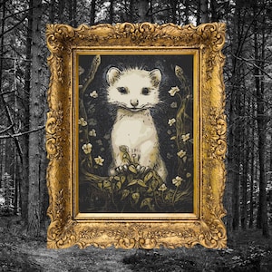 Whimsical Weasel With Flowers Cross Stitch Pattern, Easy DIY Nature ...