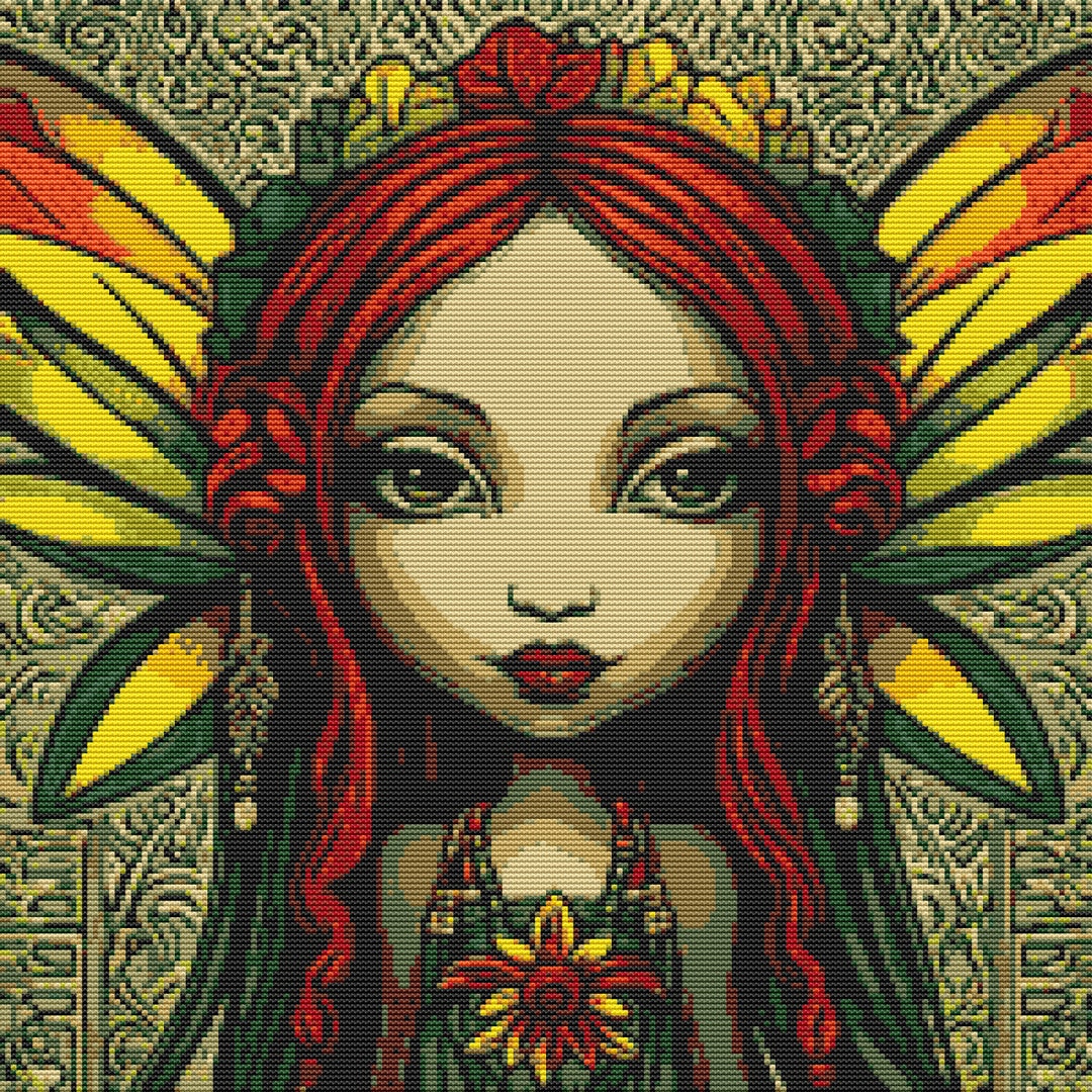 Rastafarian Goddess Cross Stitch Pattern, Vibrant Reggae Queen ...