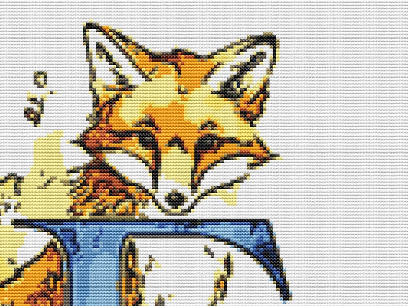 Foxy Flourish 'F' Letter Cross-stitch Pattern, Nature Inspired (digital ...
