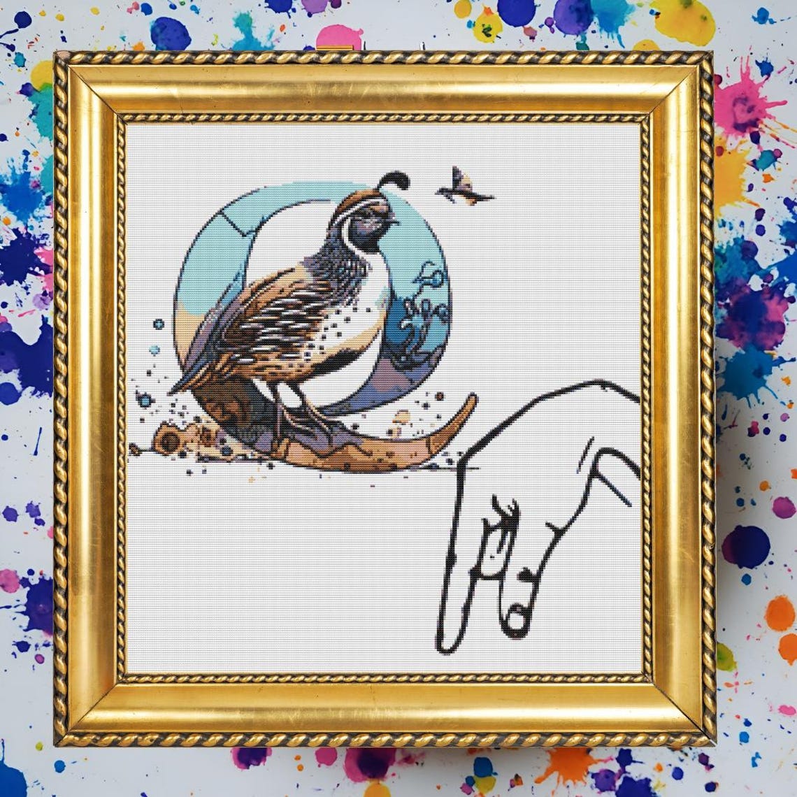 Quail Alphabet Cross Stitch Pattern PDF | ASL Sign Language Letter Q ...