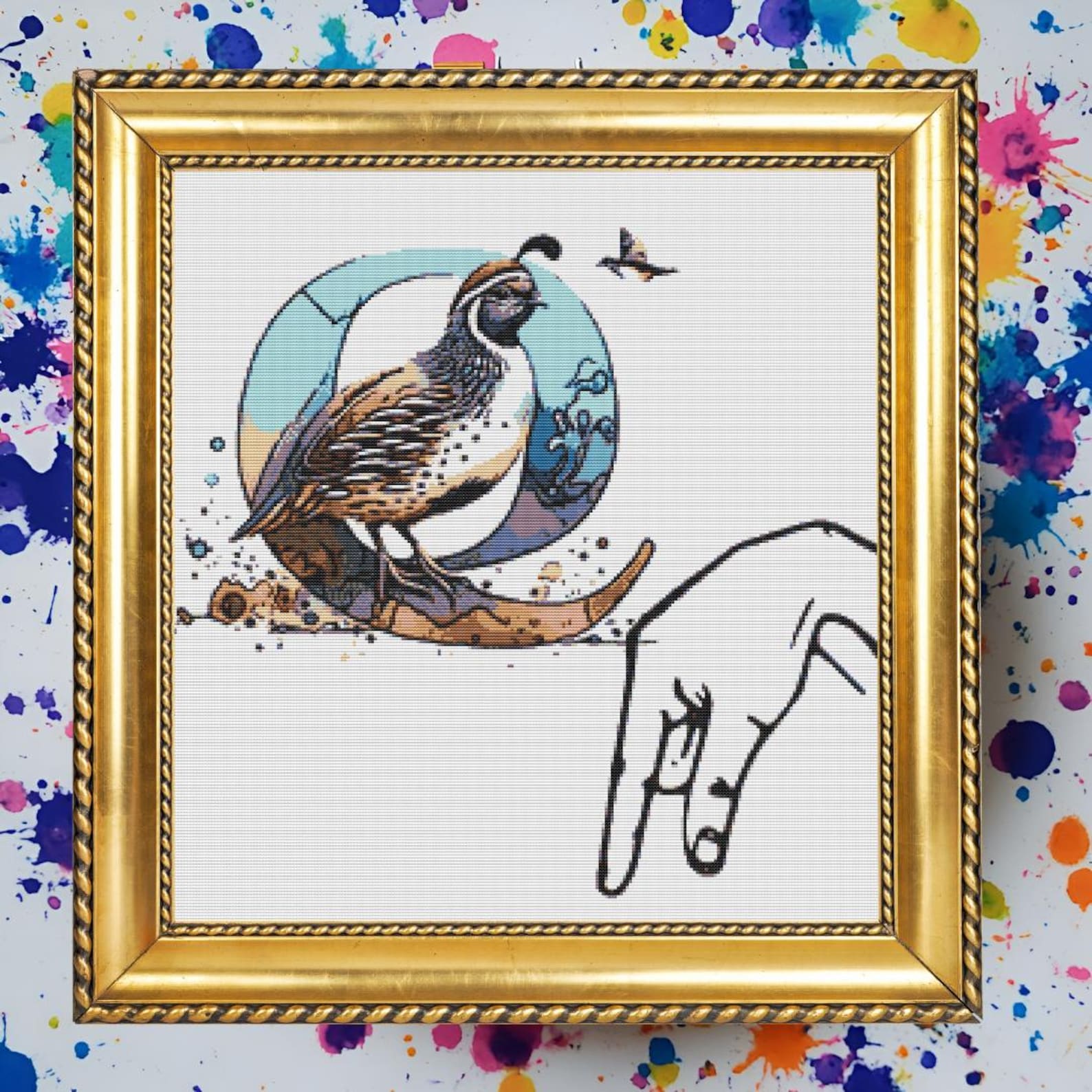 Quail Alphabet Cross Stitch Pattern PDF | ASL Sign Language Letter Q ...