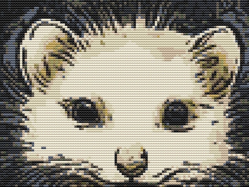 Whimsical Weasel With Flowers Cross Stitch Pattern, Easy DIY Nature ...