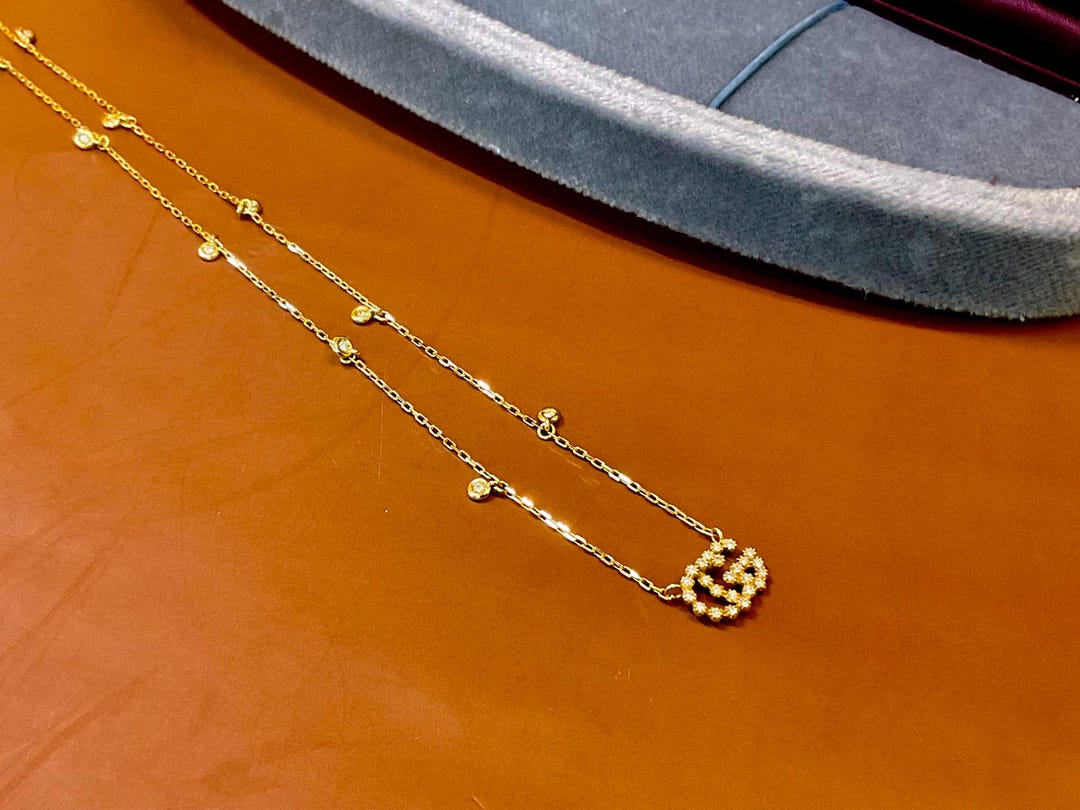 Gucci 18k Running GG Diamond Necklace - 16” - Etsy