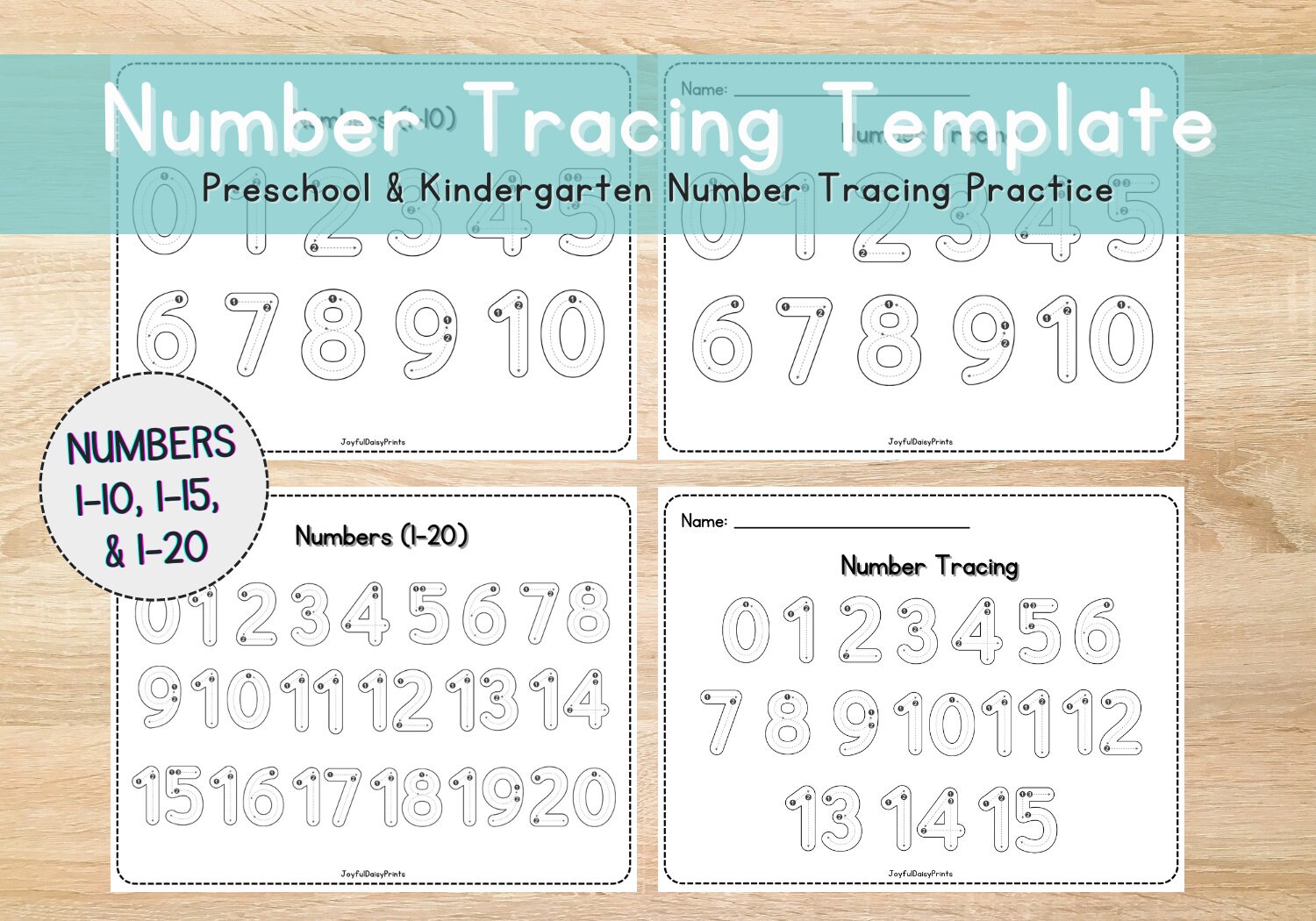 Number Tracing Template, Number Tracing Printable, Kinder Number ...