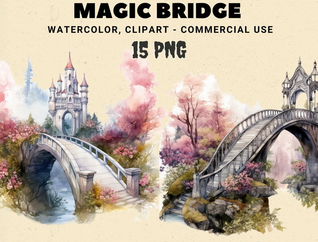Magic Bridge 15 PNG Clipart / Watercolor Bridge PNG / Junk - Etsy UK