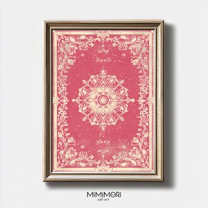Pink Mandala Wall Art | Light Pink Print | Boho Chic Painting | Textile ...