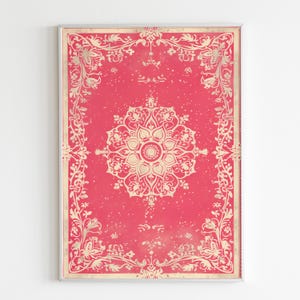 Pink Mandala Wall Art | Light Pink Print | Boho Chic Painting | Textile ...