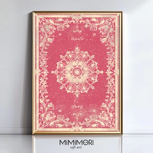 Pink Mandala Wall Art | Light Pink Print | Boho Chic Painting | Textile ...