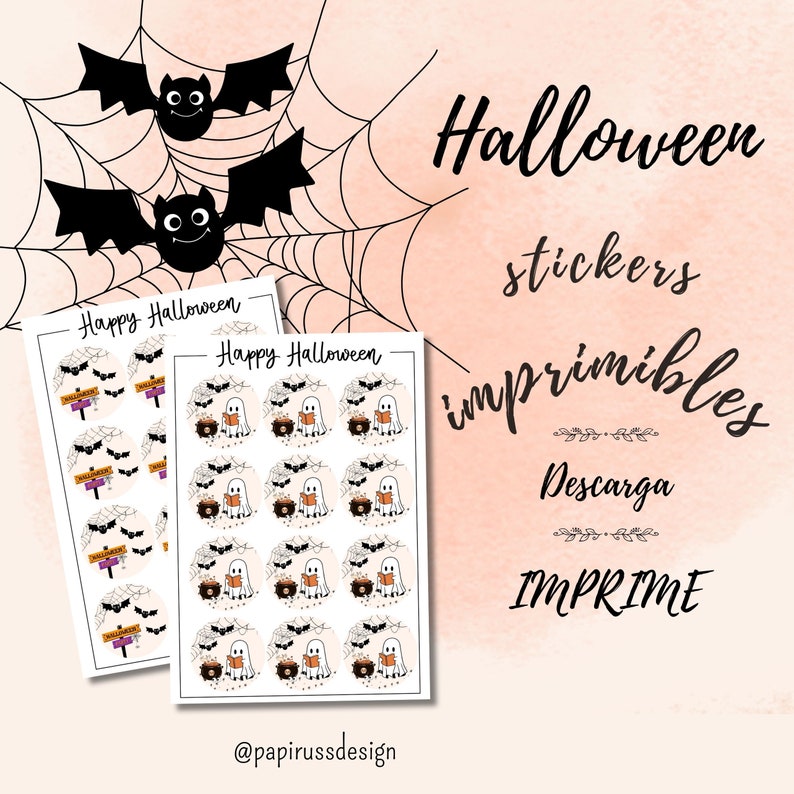 Printable Stickers, Cute Halloween Stickers. DIGITAL DOWNLOAD - Etsy