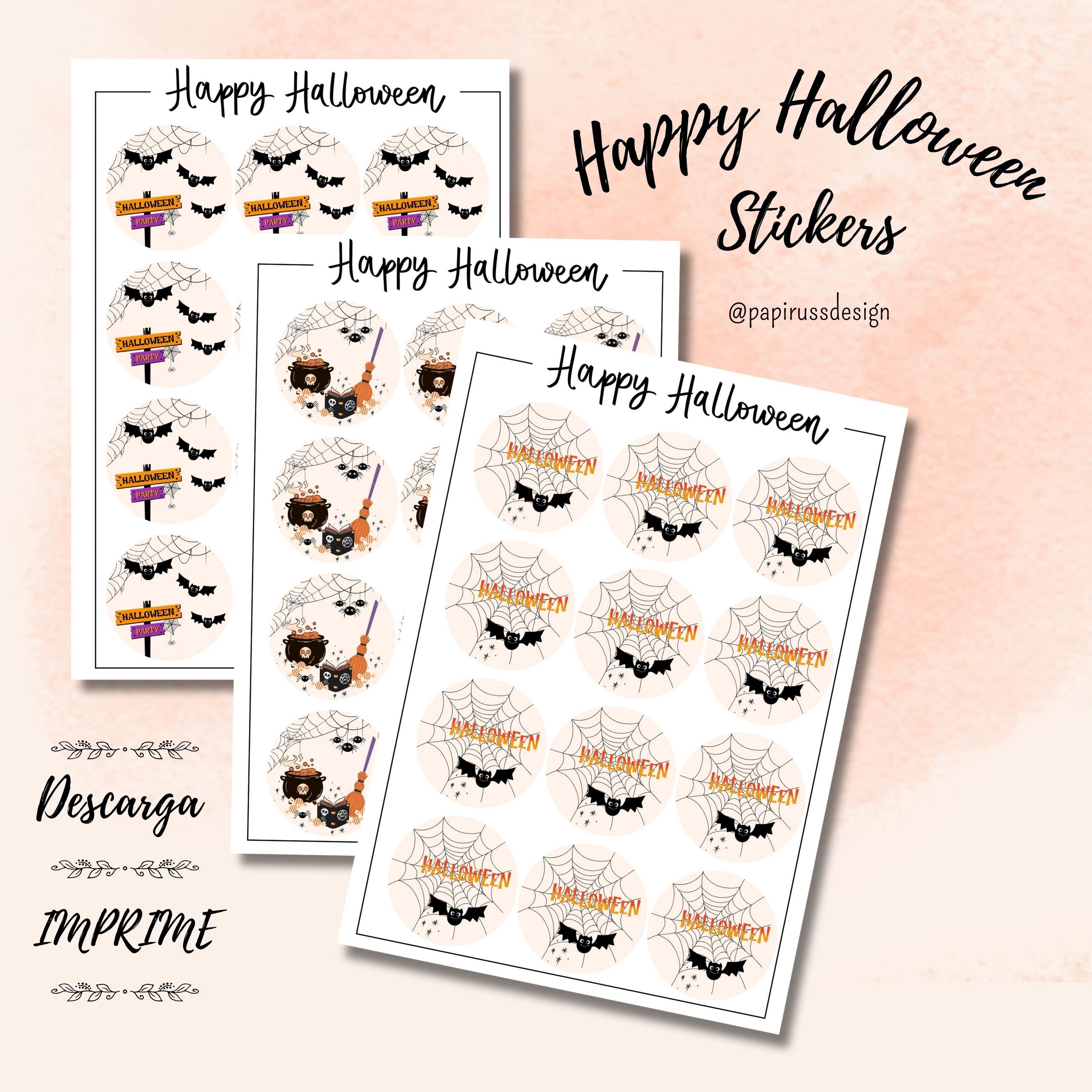 Printable Stickers, Cute Halloween Stickers. DIGITAL DOWNLOAD - Etsy