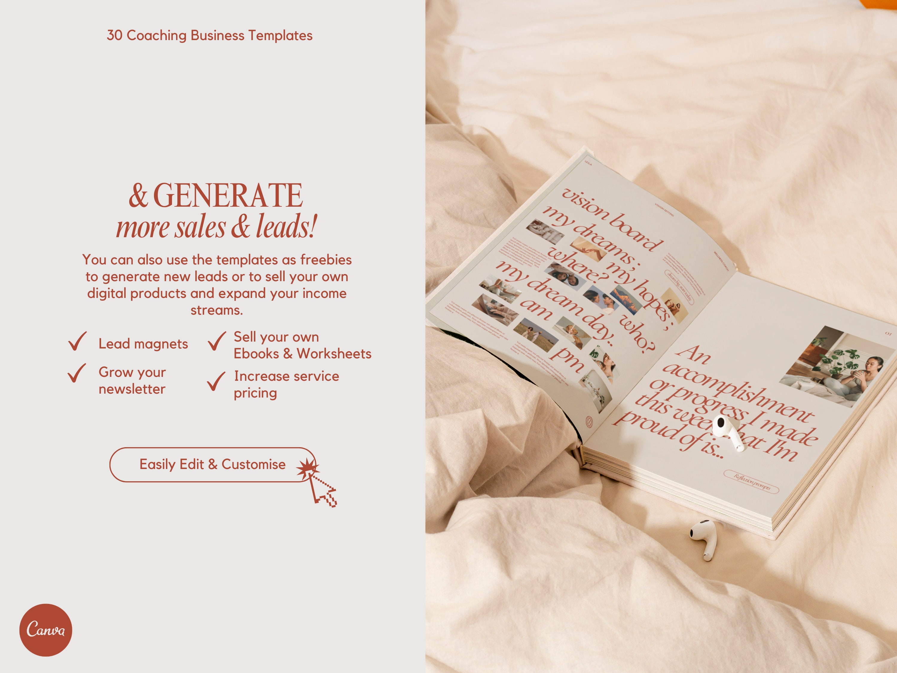 Health and Wellness Ebook Template for Canva, Lead Magnet Template ...