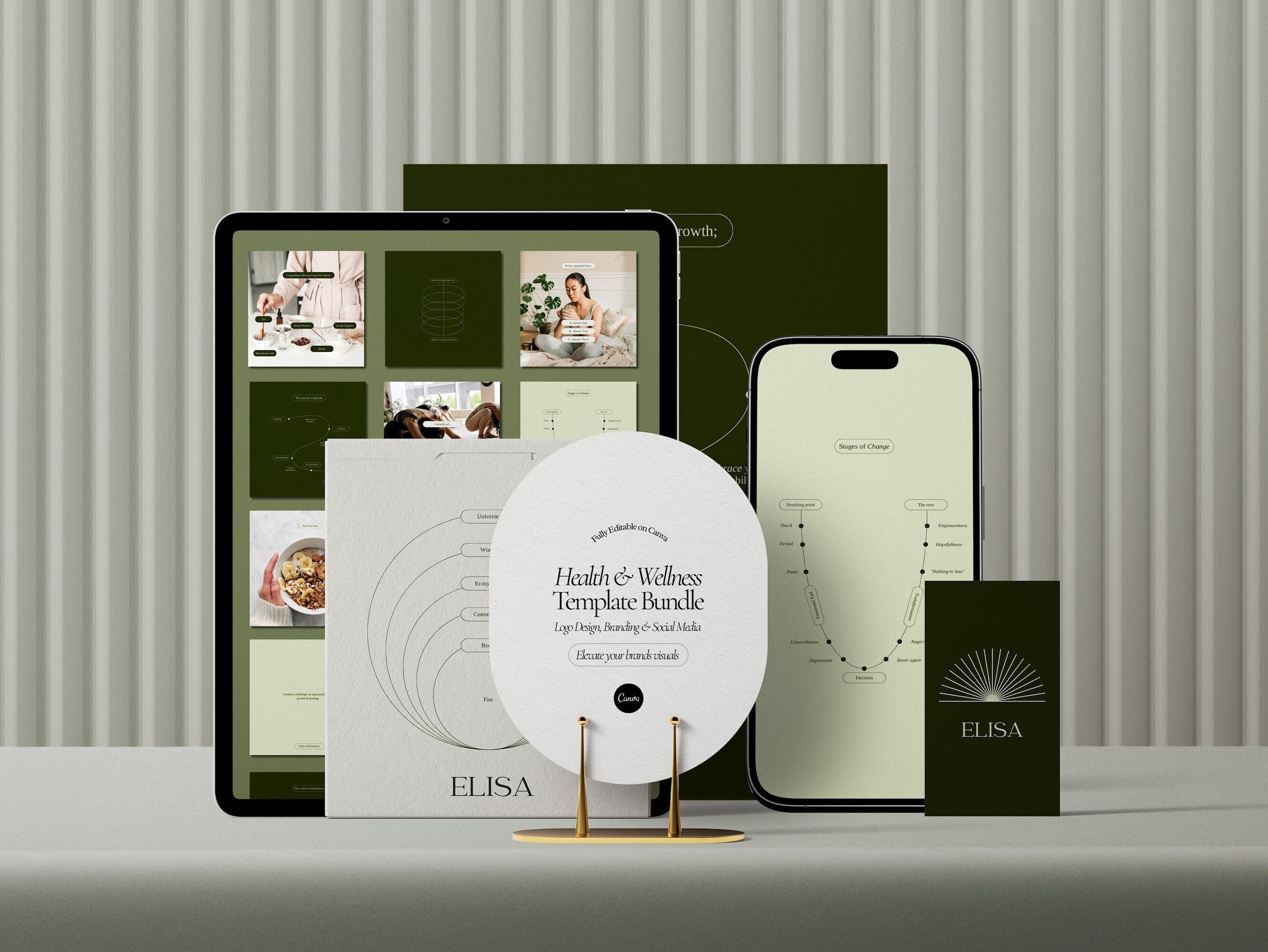 Health & Wellness Branding Templates Bundle, Premade Logo, Nutritionist ...