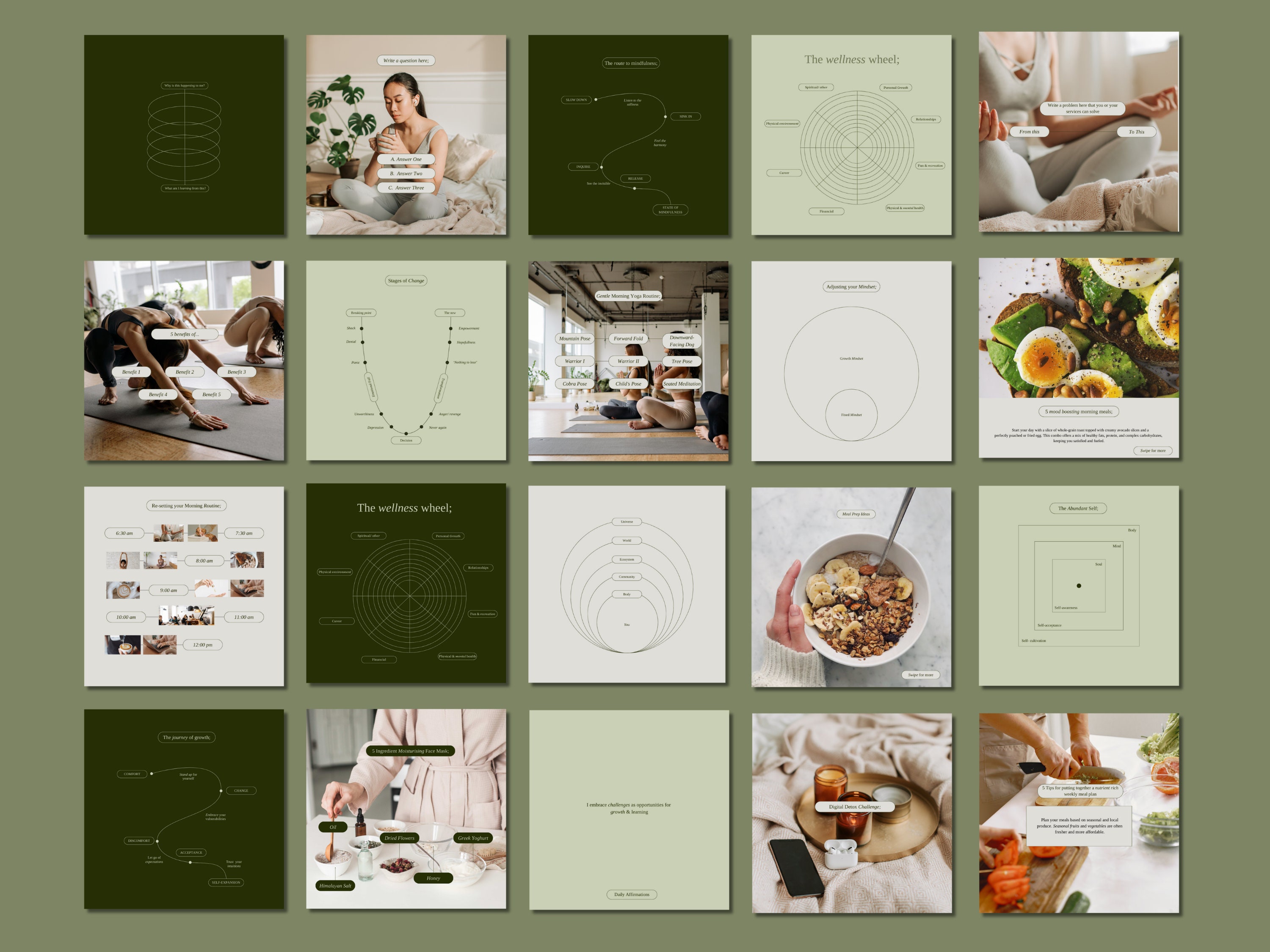 Health & Wellness Branding Templates Bundle, Premade Logo, Nutritionist ...