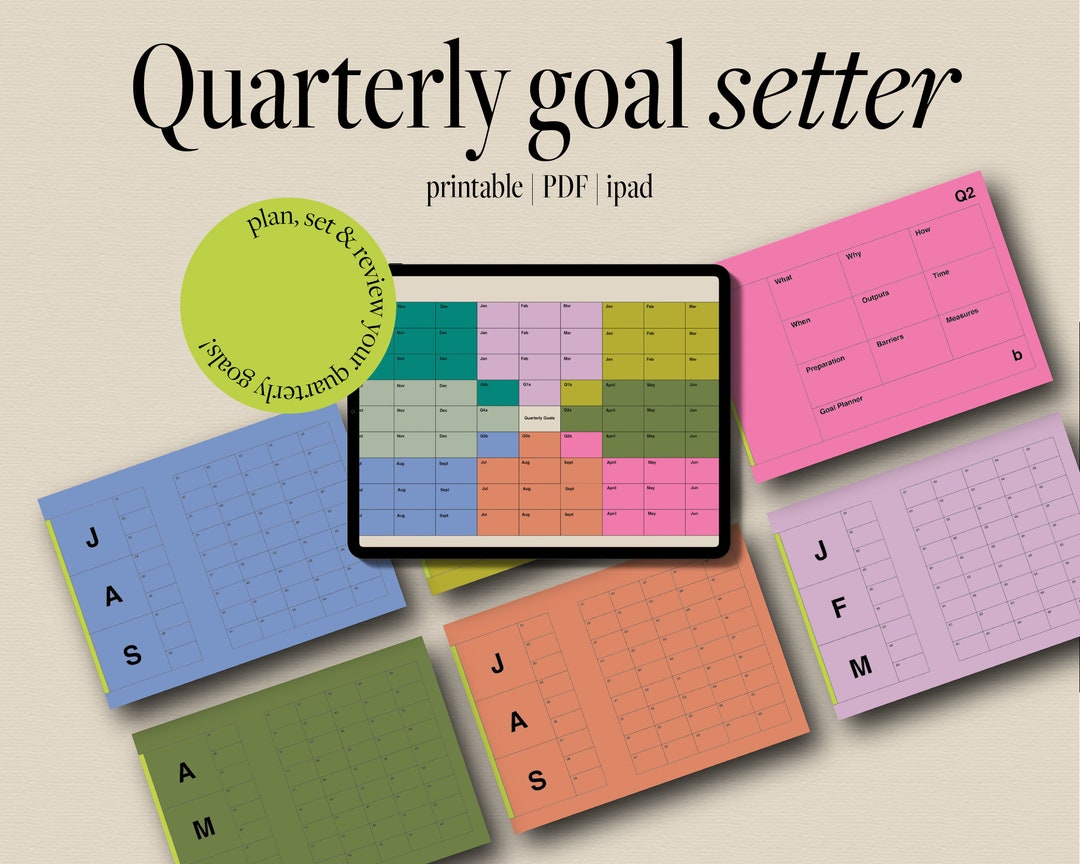 Printable Quarterly Goal Setter, Digital Business Planner 2024 ...