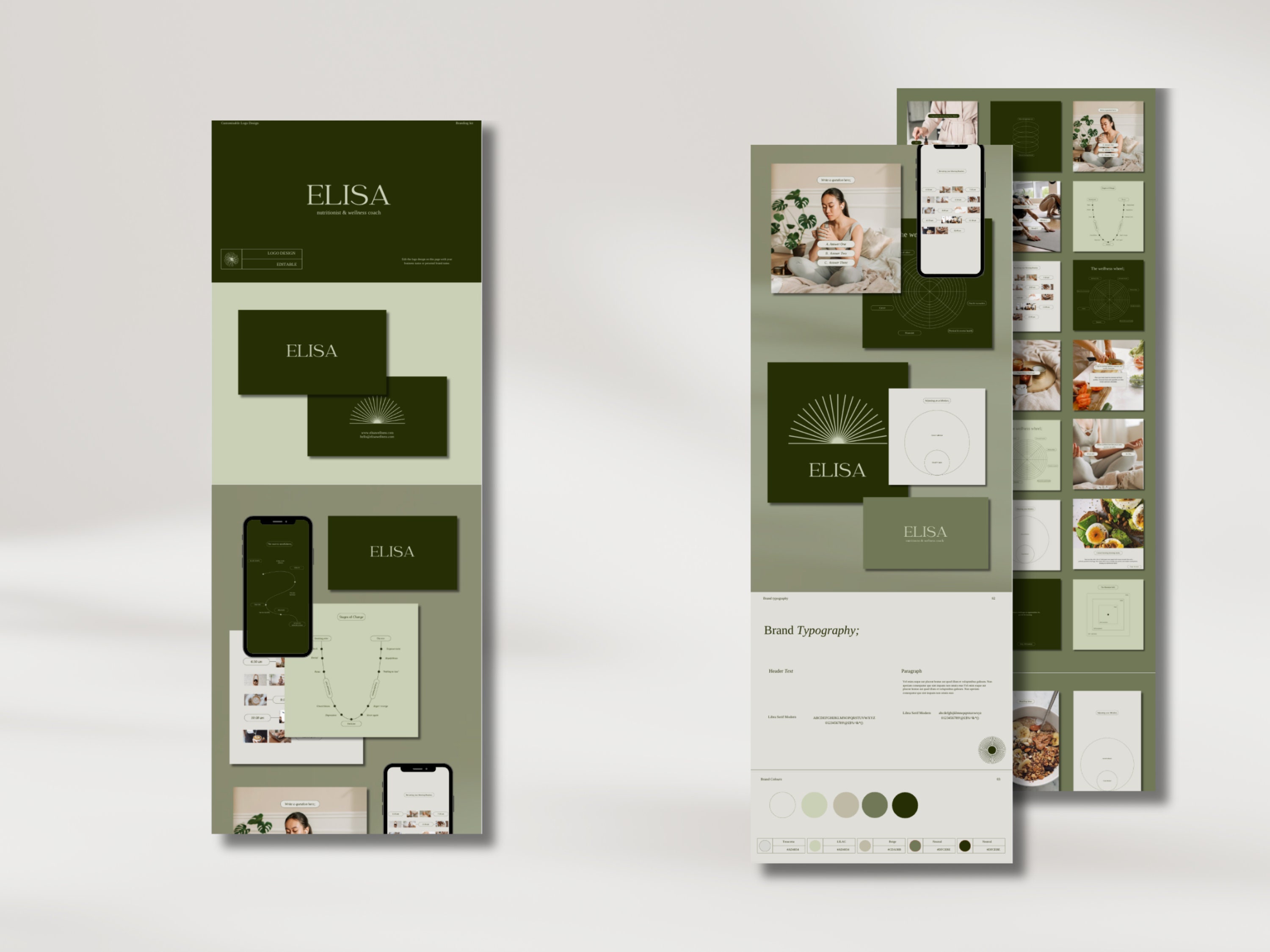 Health & Wellness Branding Templates Bundle, Premade Logo, Nutritionist ...