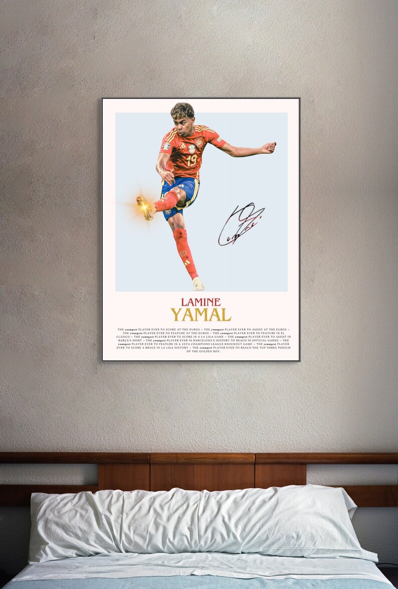 Lamine Yamal Poster, Spain Poster, Yamal Poster, Barcelona Poster ...