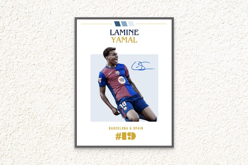 Large Lamine Yamal Poster, Barcelona Poster, Lamine Yamal Wall Art ...