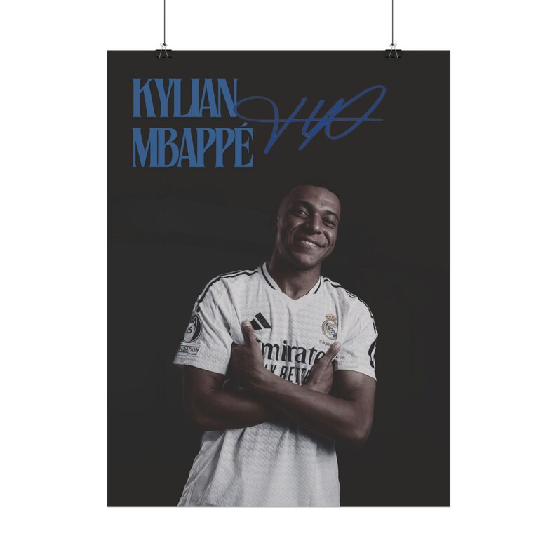 Large Kylian Mbappé Poster, Real Madrid Poster, Kylian Mbappé Wall Art ...