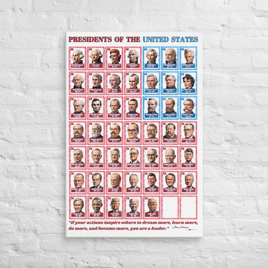 Canvas Print Cartoon Presidents of the United States of America Donald ...