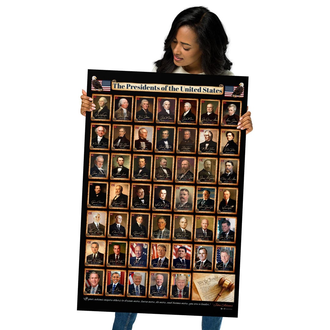 Poster Matte Presidents of the United States of America Donald Trump ...