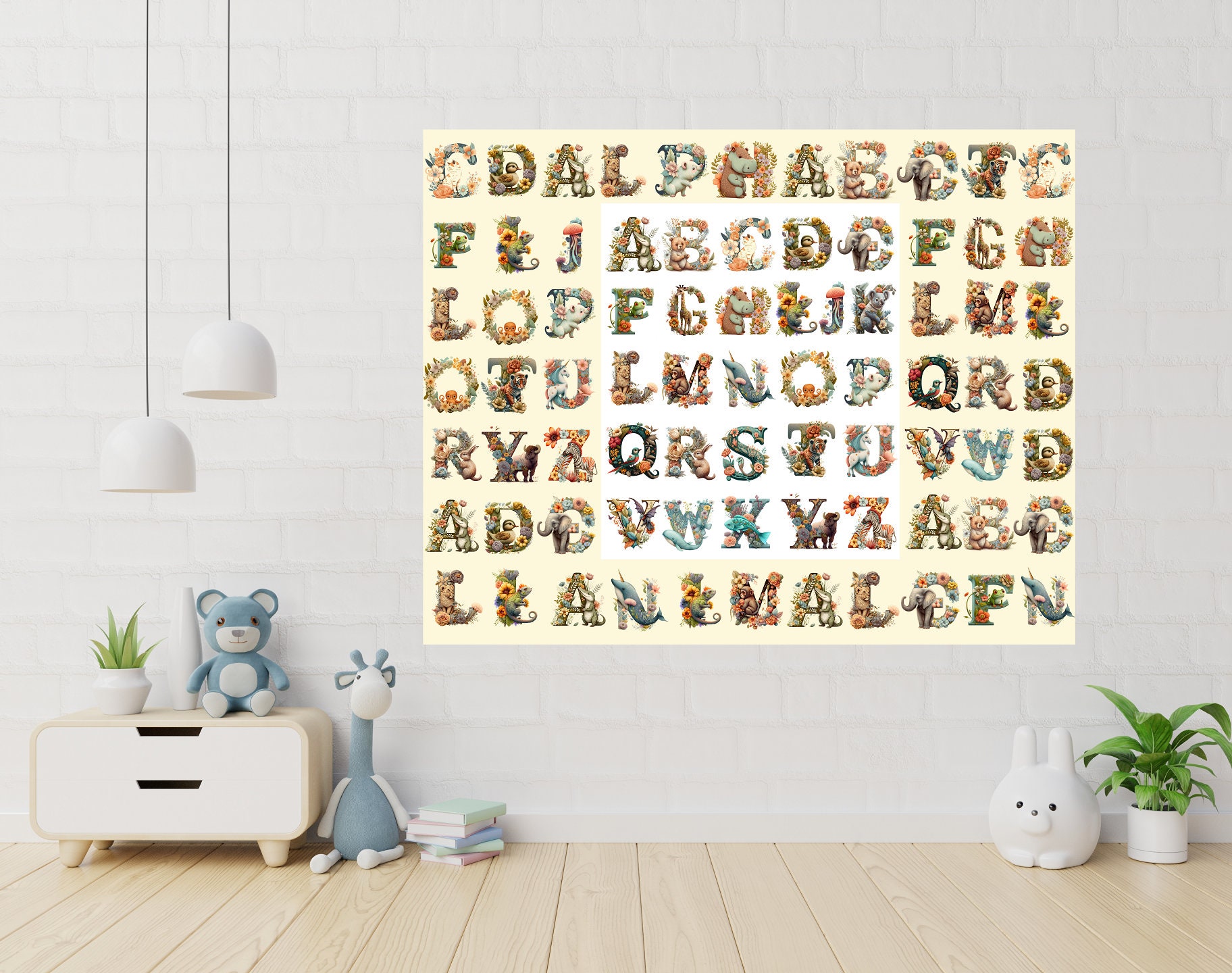 Hidden Animal Alphabet Garden Digital Download in JPG, PNG, PDF - Etsy