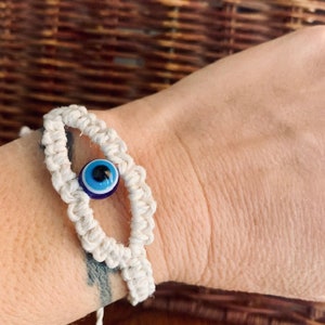 Handmade Evil Eye Hemp Guardian Bracelet/anklet - Hemp Jewelry for ...