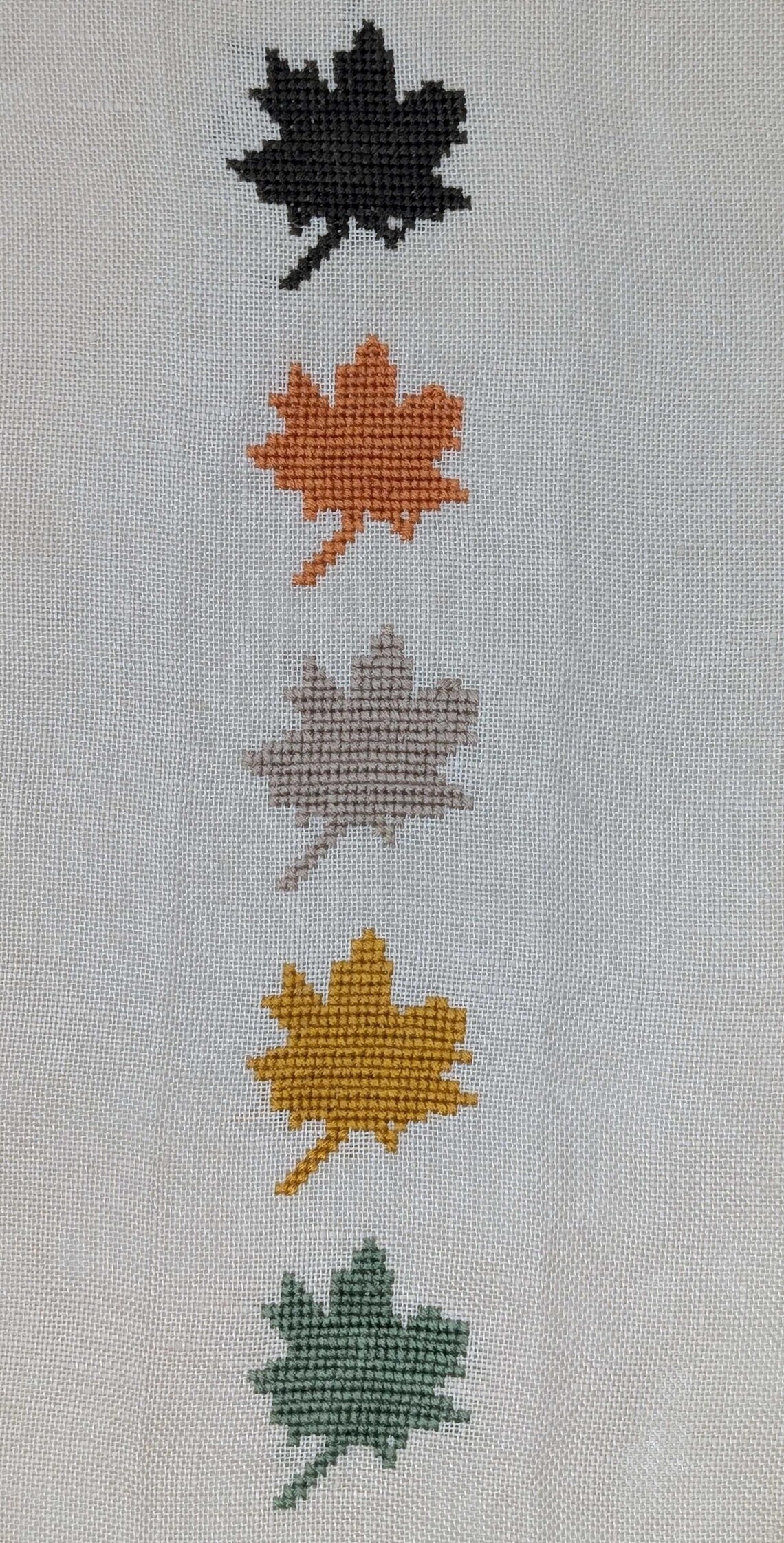 Leaves Counted Cross Stitch PDF Pattern: Minimalist Autumn Decor - Etsy