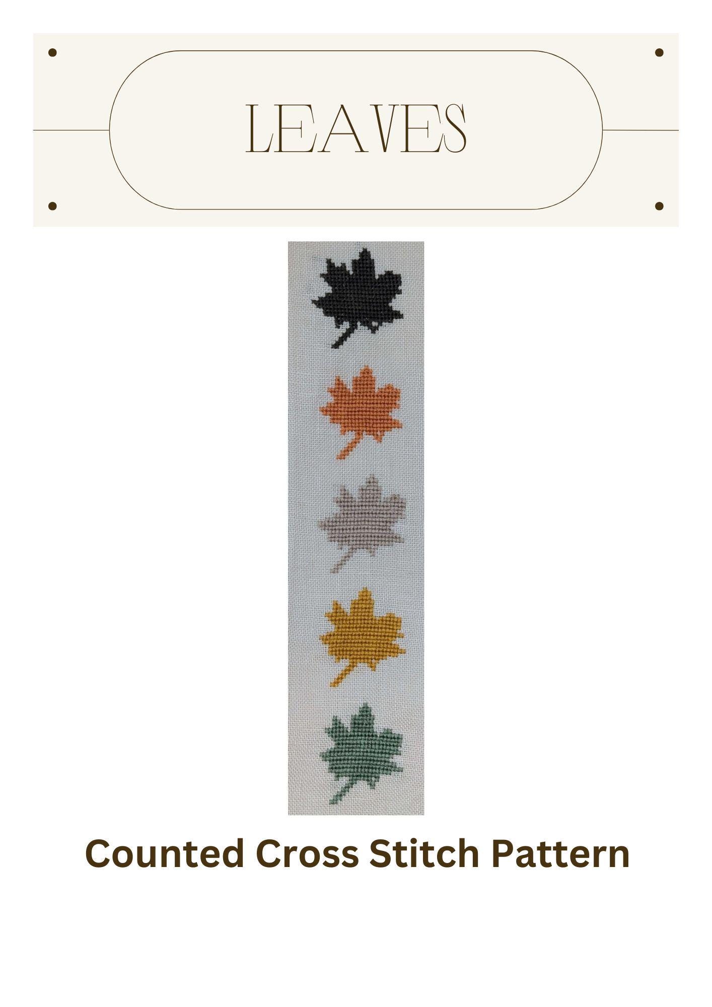 Leaves Counted Cross Stitch PDF Pattern: Minimalist Autumn Decor - Etsy