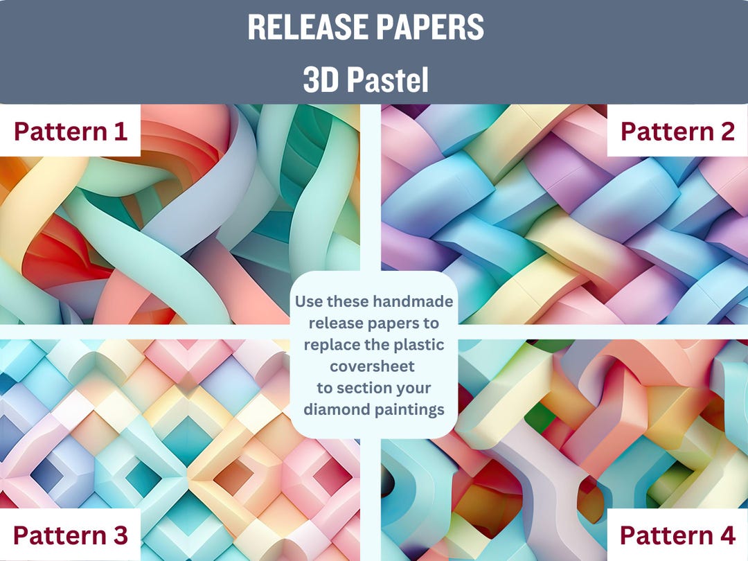 Release Papers - 3D Pastel Release Paper, Patterned Diamond Painting ...