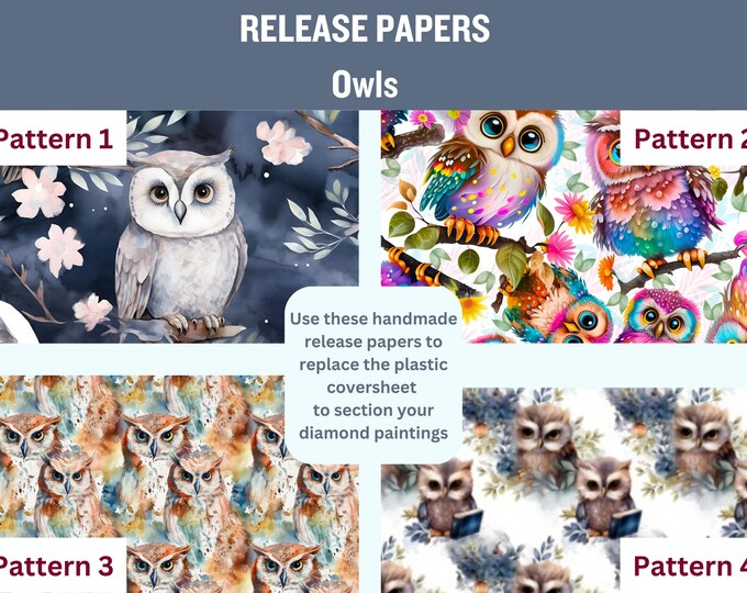 Release Papers - Owls Release Paper, Patterned Diamond Painting Release ...