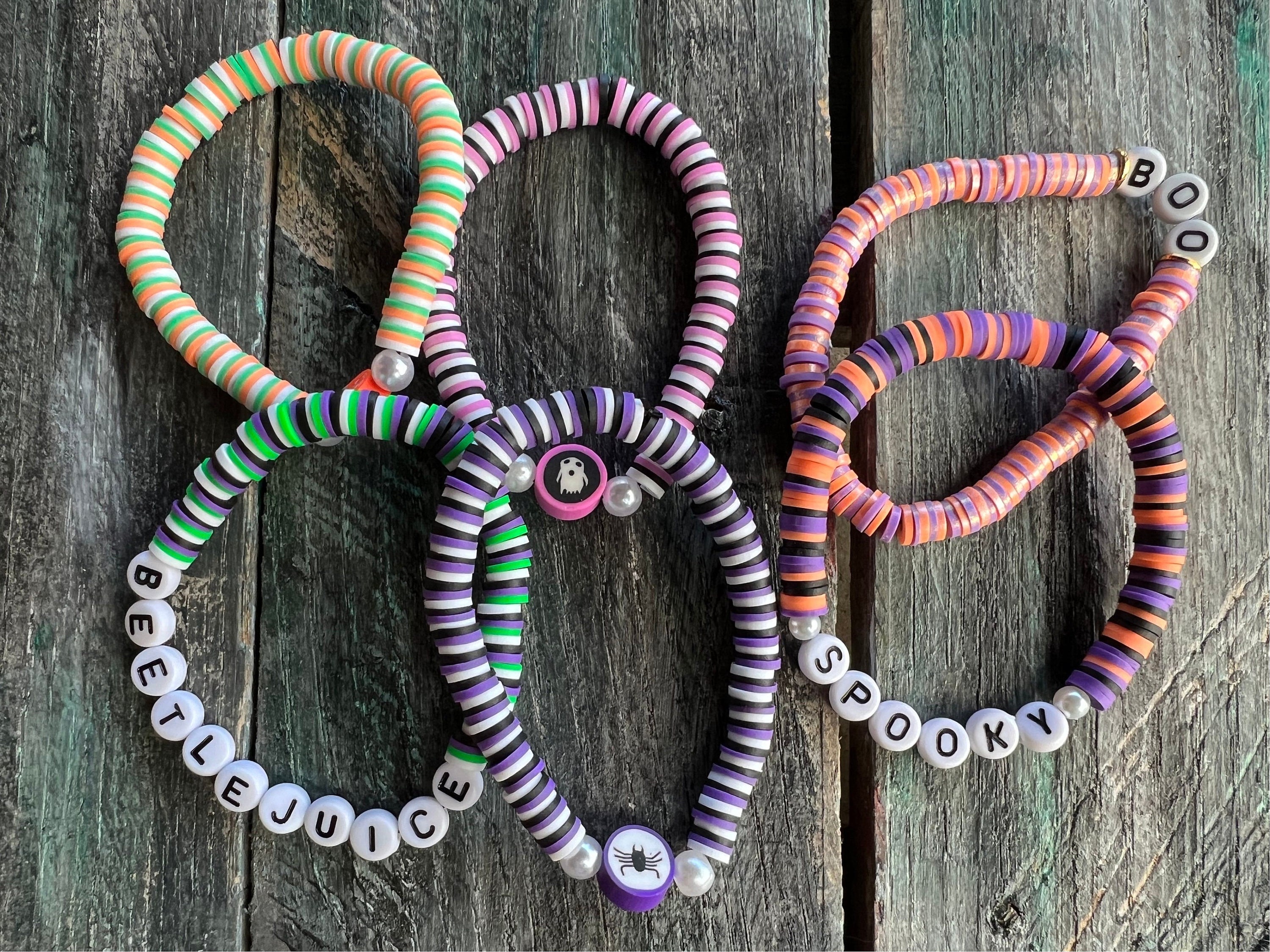 Beaded Bracelet Clay Bead Bracelet Halloween Polymer Clay - Etsy