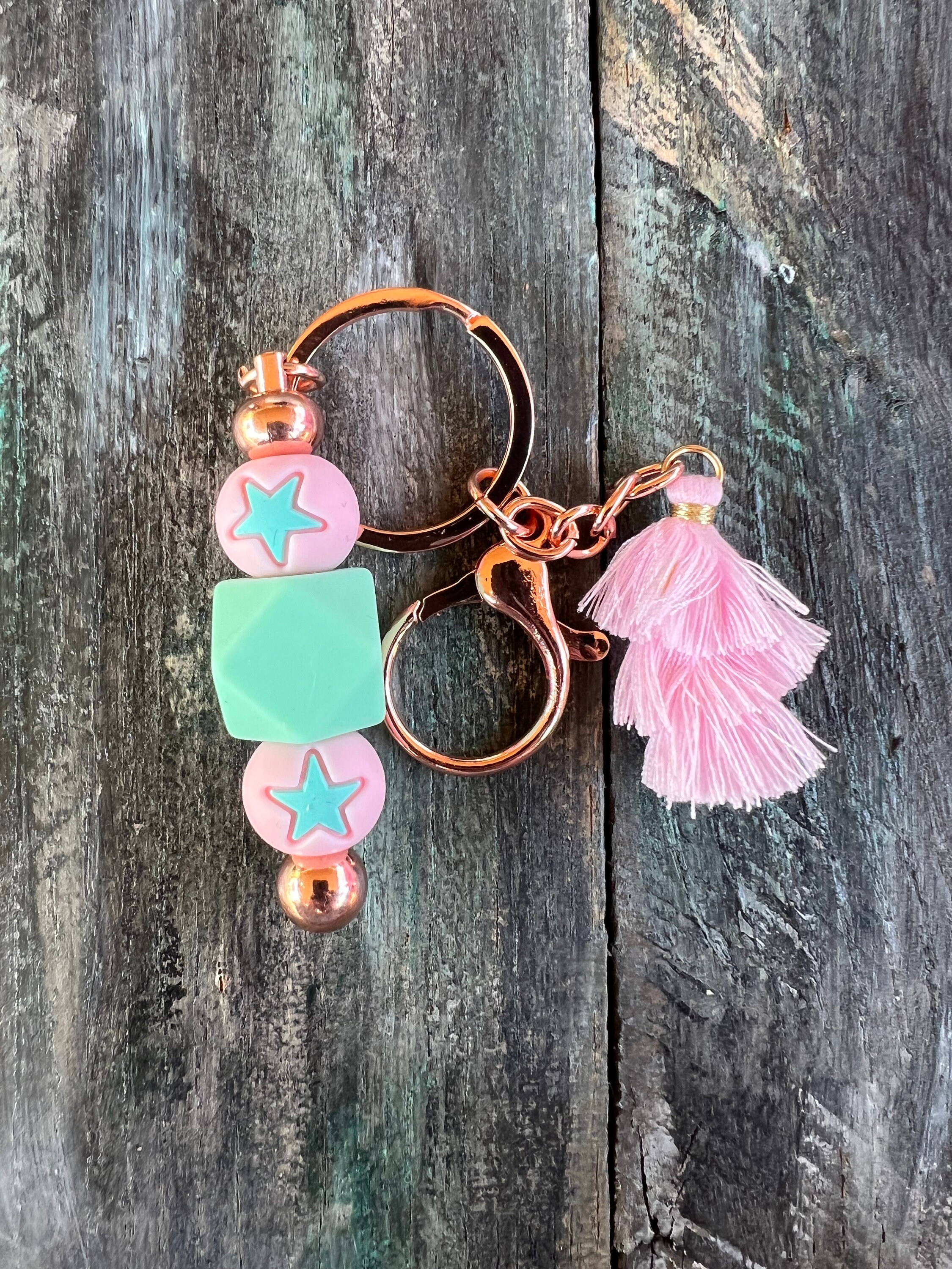 Bar Keychain Beaded Keychain Custom Beaded Keychain Cute Custom Beaded ...