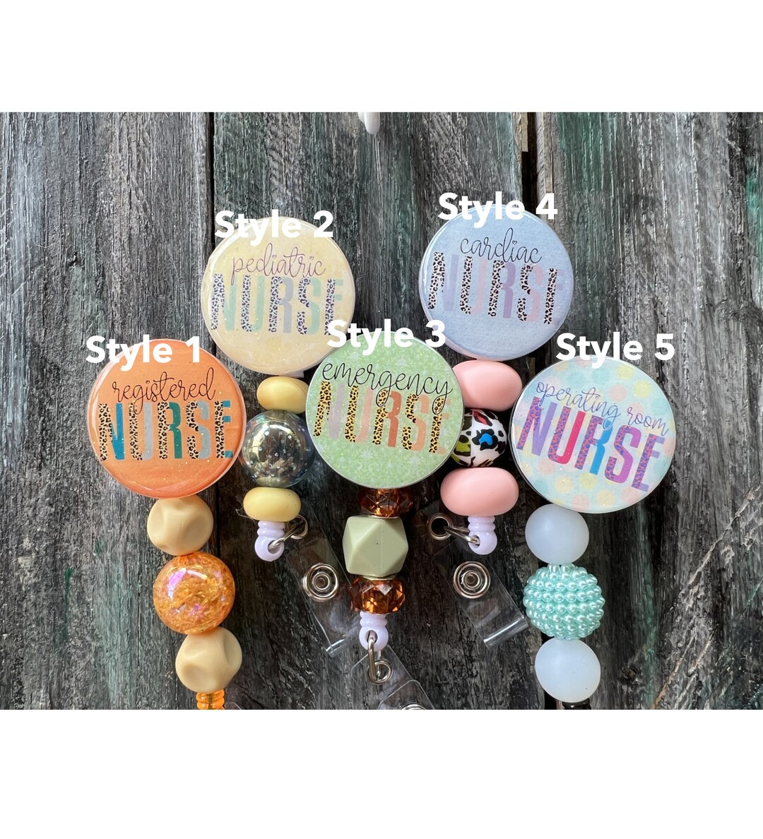 Nurse Badge Reel ID Retractable Nurse Specialty Beaded Badge Reel ...