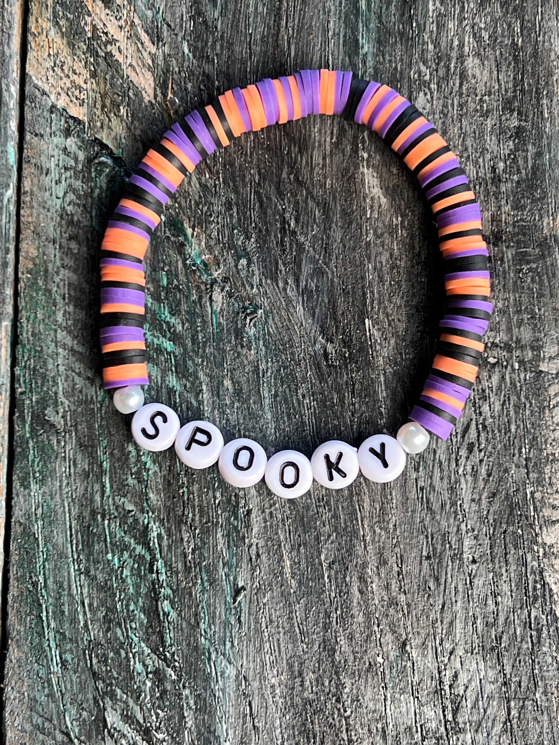 Beaded Bracelet Clay Bead Bracelet Halloween Polymer Clay - Etsy