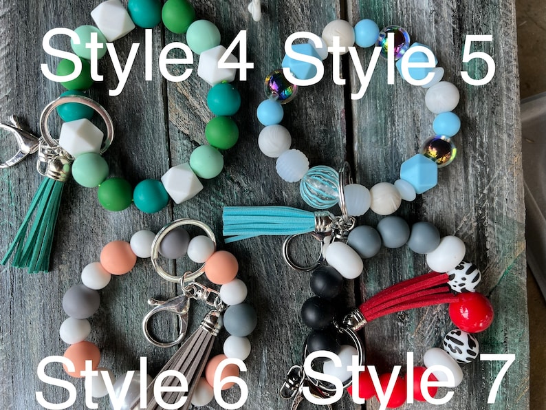 Wristlet Keychain Beaded Wristlet Custom Keychain Colorful Beaded ...