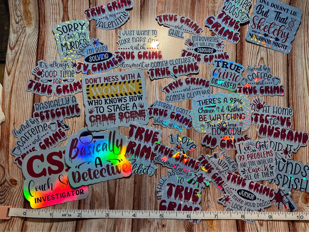 Holographic Waterproof Stickers Custom True Crime Stickers Vinyl Crime ...