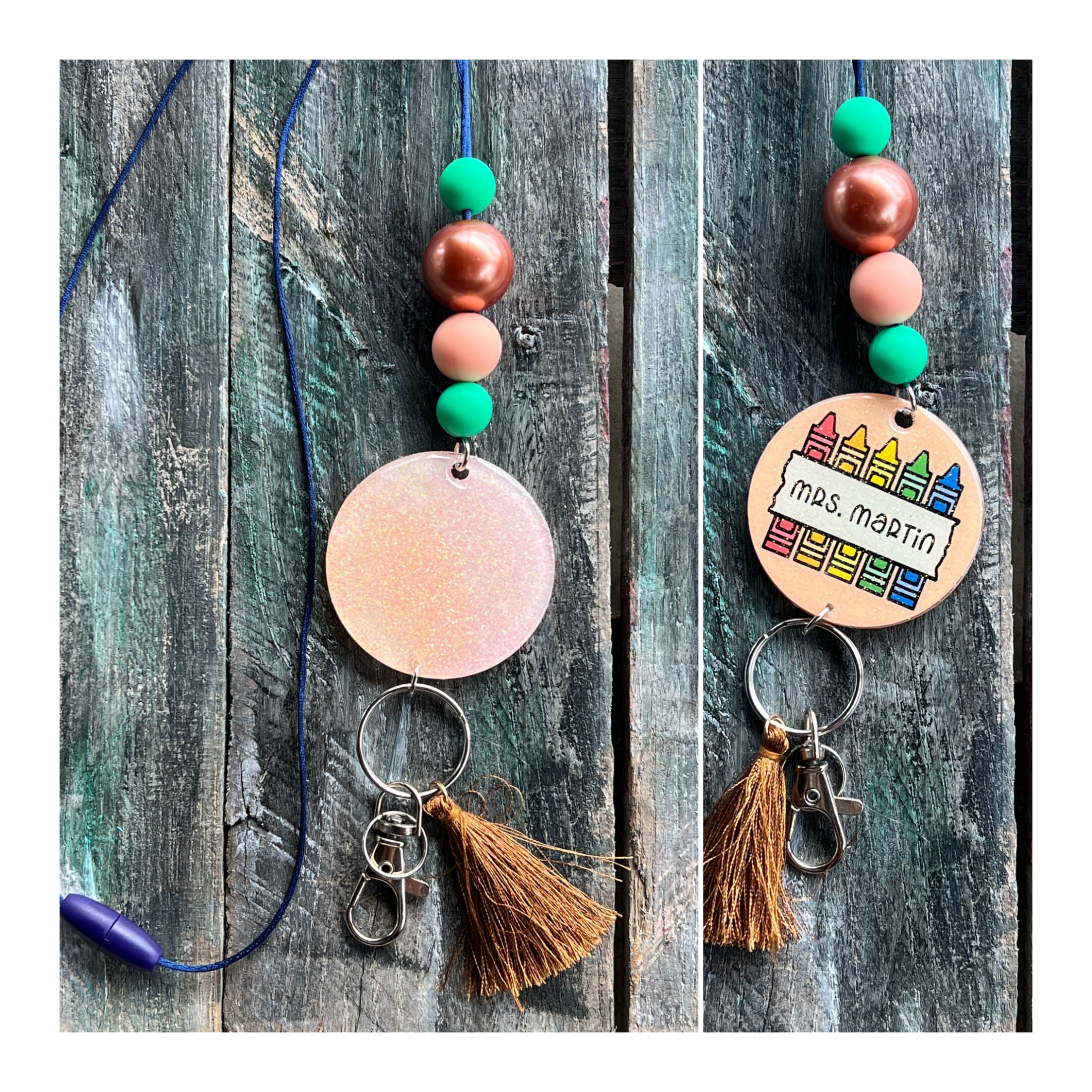 Lanyard Teacher Lanyard Beaded Teacher Lanyard ID Badge Holder Cute ...