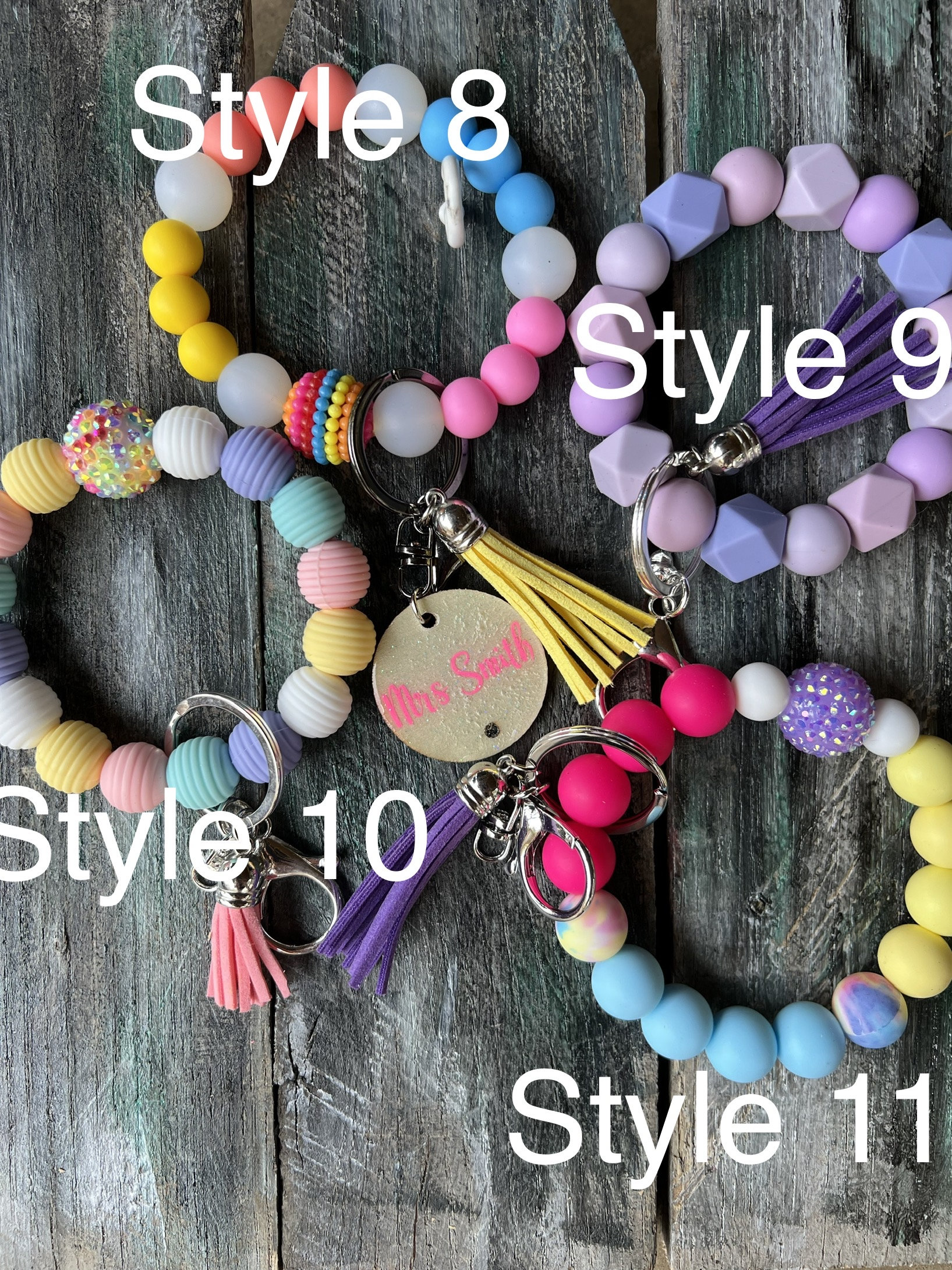 Wristlet Keychain Beaded Wristlet Custom Keychain Colorful Beaded ...