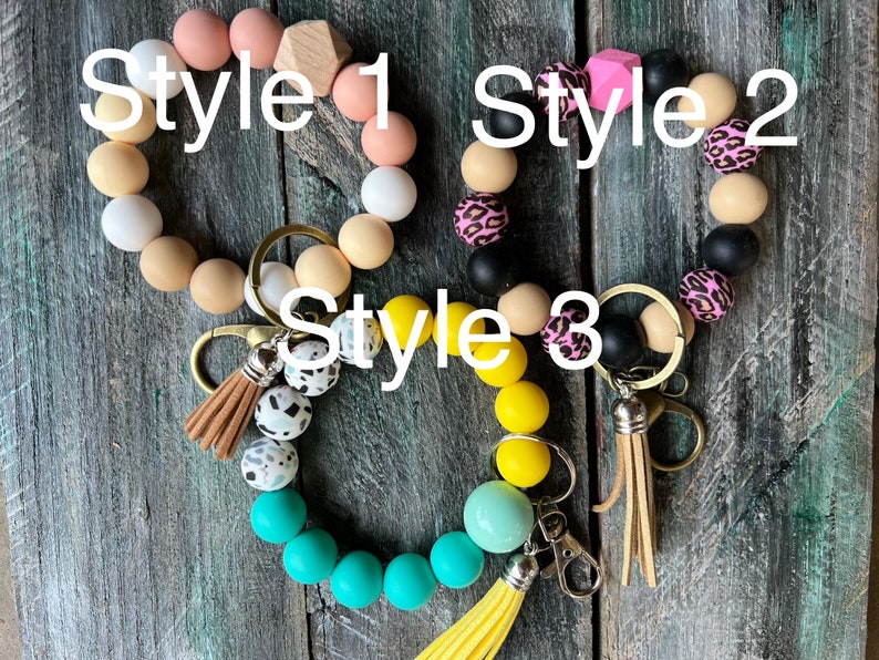 Wristlet Keychain Beaded Wristlet Custom Keychain Colorful Beaded ...