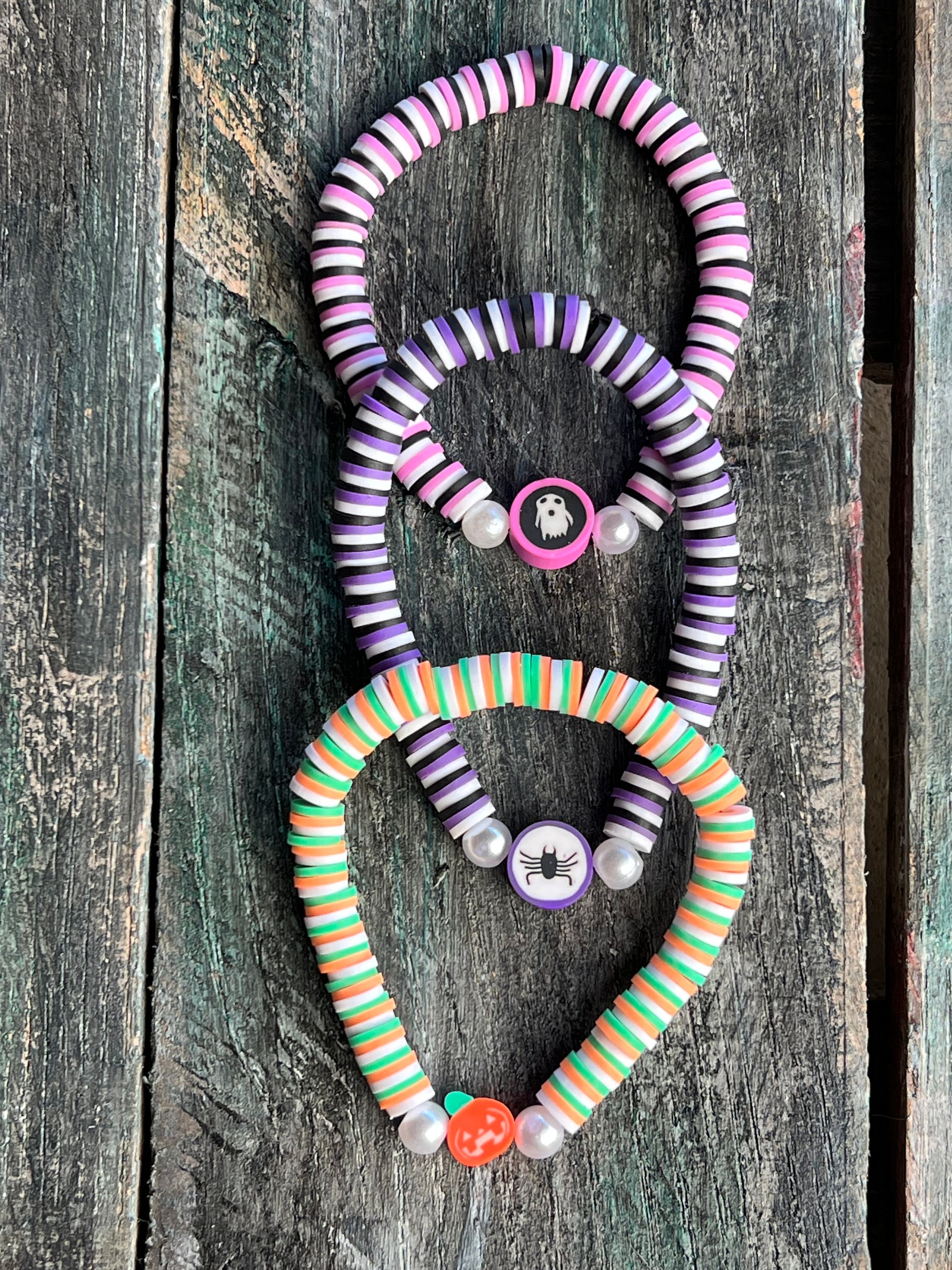 Beaded Bracelet Clay Bead Bracelet Halloween Polymer Clay - Etsy